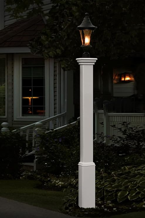 Amazon.com : Madison 5"x5" Vinyl Lamp Post, White : Landscape Torch ...