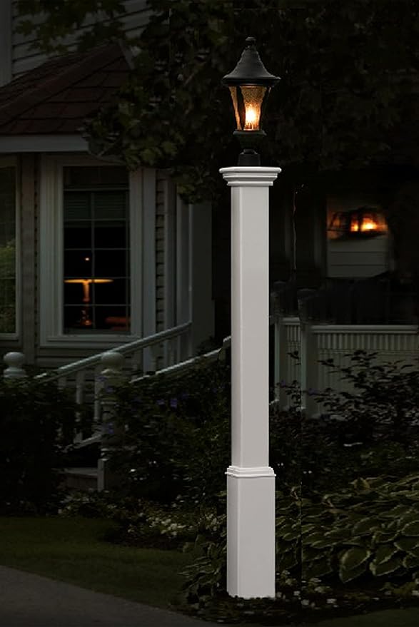 Amazon.com : Madison 5"x5" Vinyl Lamp Post, White : Landscape Torch ...