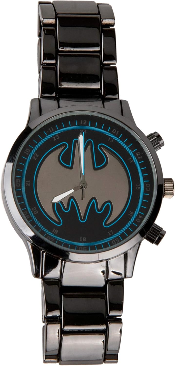 Accutime Batman Black Stainless Steel Watch, Black, One Size : Amazon ...