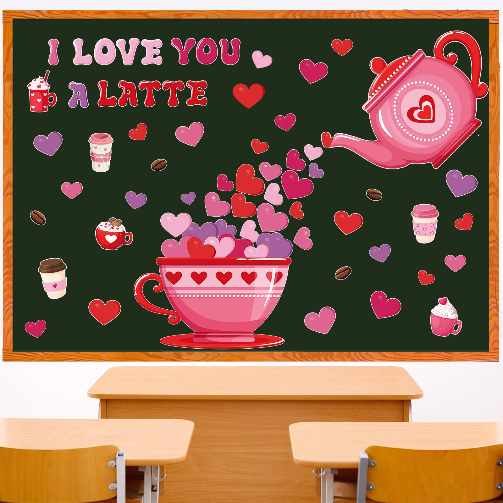 Amazon.com : Epakh Valentines Bulletin Board Decorations Set Heart ...