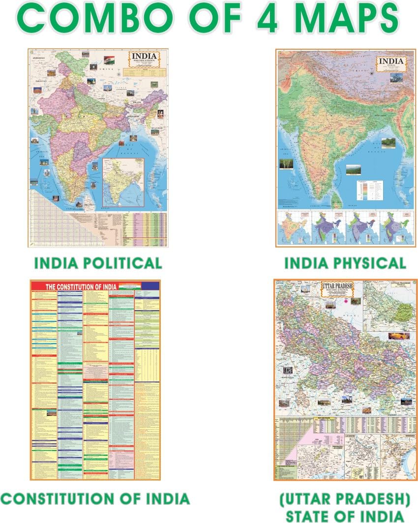 Editone International Uttar Pradesh Political Map With Indian Political ...