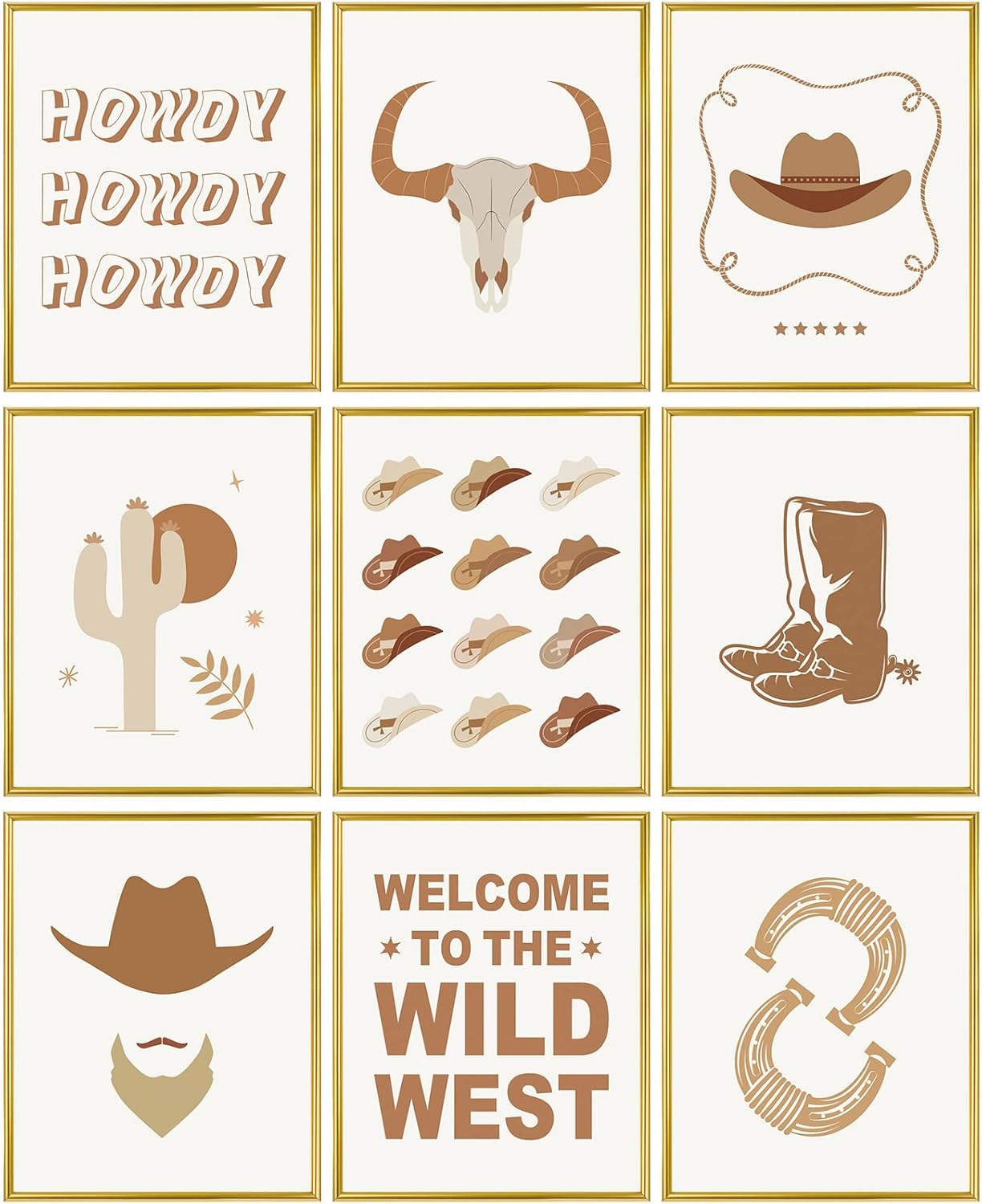 Amazon.com: 9 Pcs Boho Western Room Decor Preppy Wall Art Poster 8'' x ...