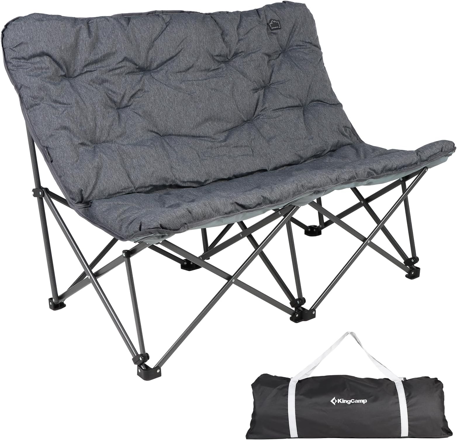 KingCamp Double Camping Chair 2 Seater Sofa with High Back Padded Camp Chairs for Adults Comfy ...