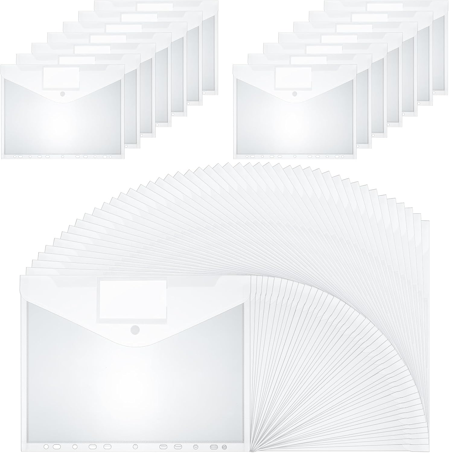 Amazon.com : Ctosree 152 Pcs Clear Binder Pocket Plastic Binder Folders ...