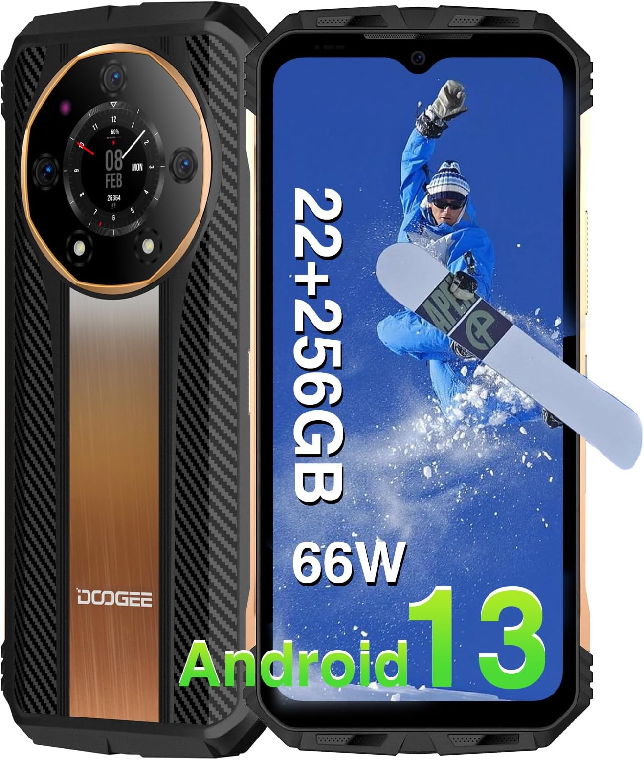 DOOGEE S110 (2024) Rugged Smartphone, Android 13, 22GB+256GB, Helio G99 ...