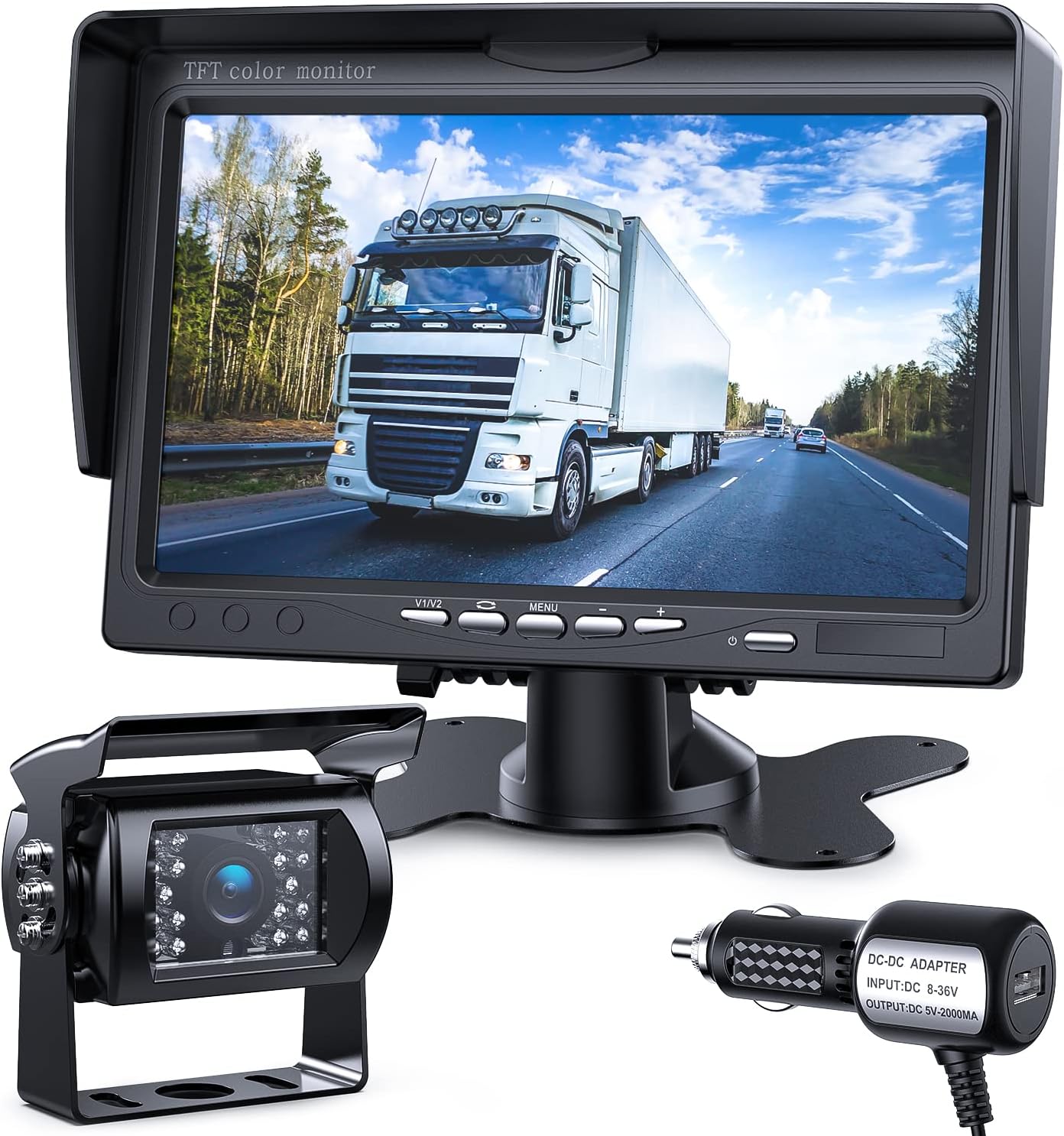 Amazon.com: DVKNM Upgrade Backup Camera Monitor Kit,7-inch LCD-HD,IP69 ...