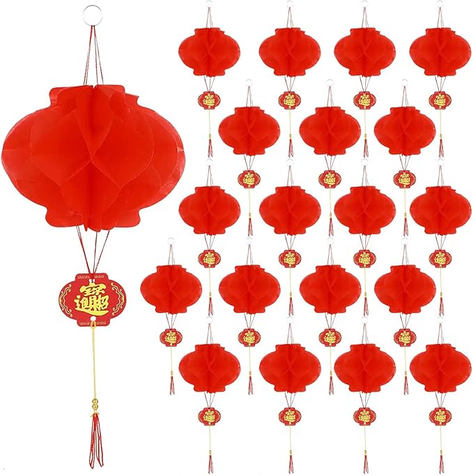 20 Pcs Waterproof Chinese Lantern 2023 Chinese New Year Decoration ...