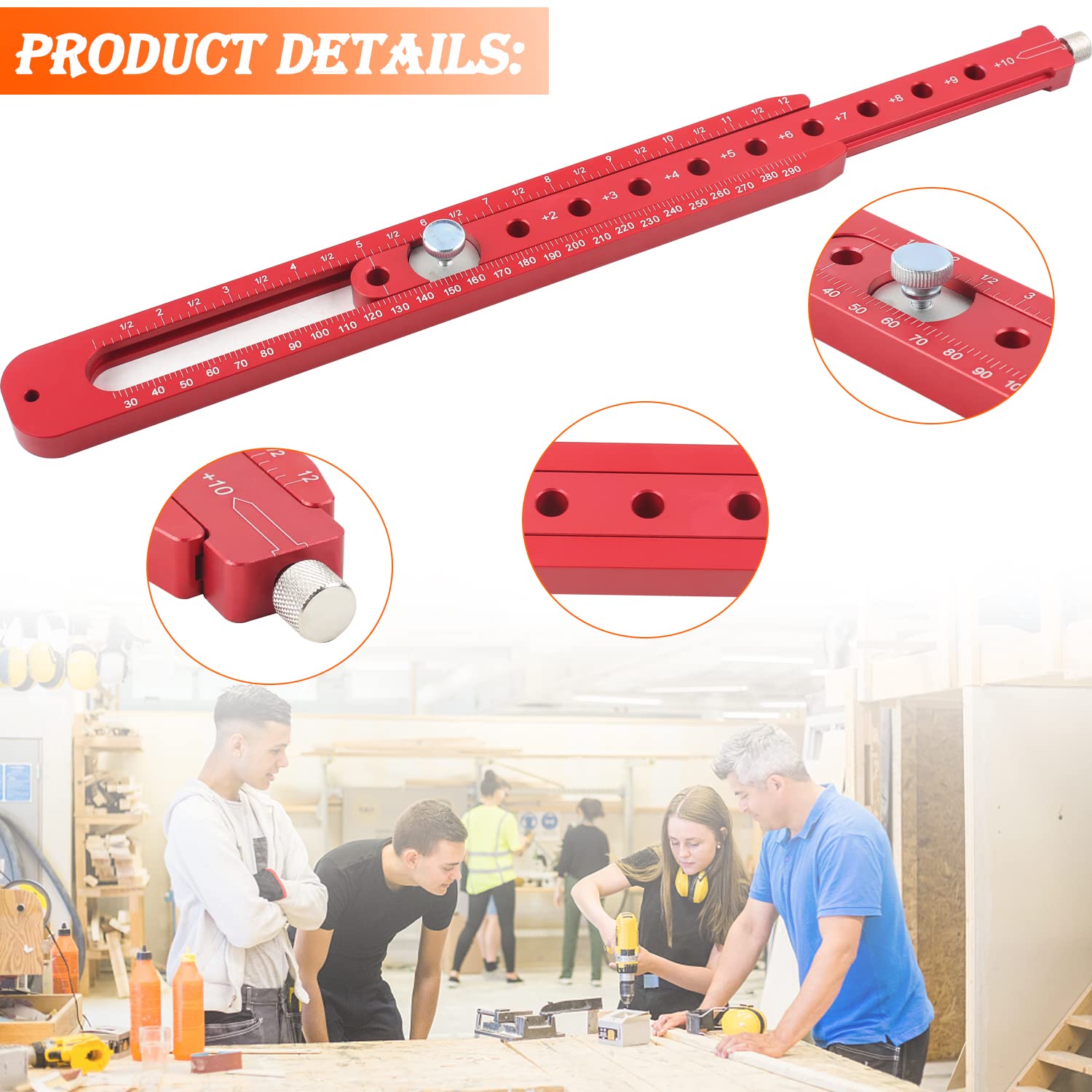 Snapklik.com : Woodworking Compass Scriber, Wood Scriber Tool Aluminum ...