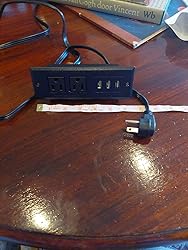 Desk Power Bar with USB Recessed Mounted Desktop Power Strip 2 Outlets ...