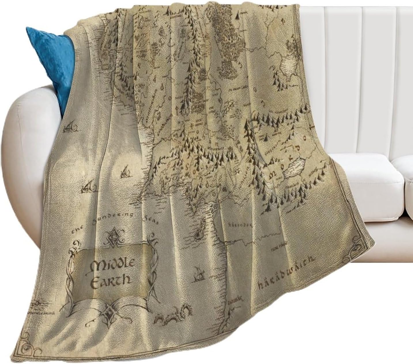 Amazon.com: Blanket Middle Vintage Map Flannel Throw Blankets Super ...