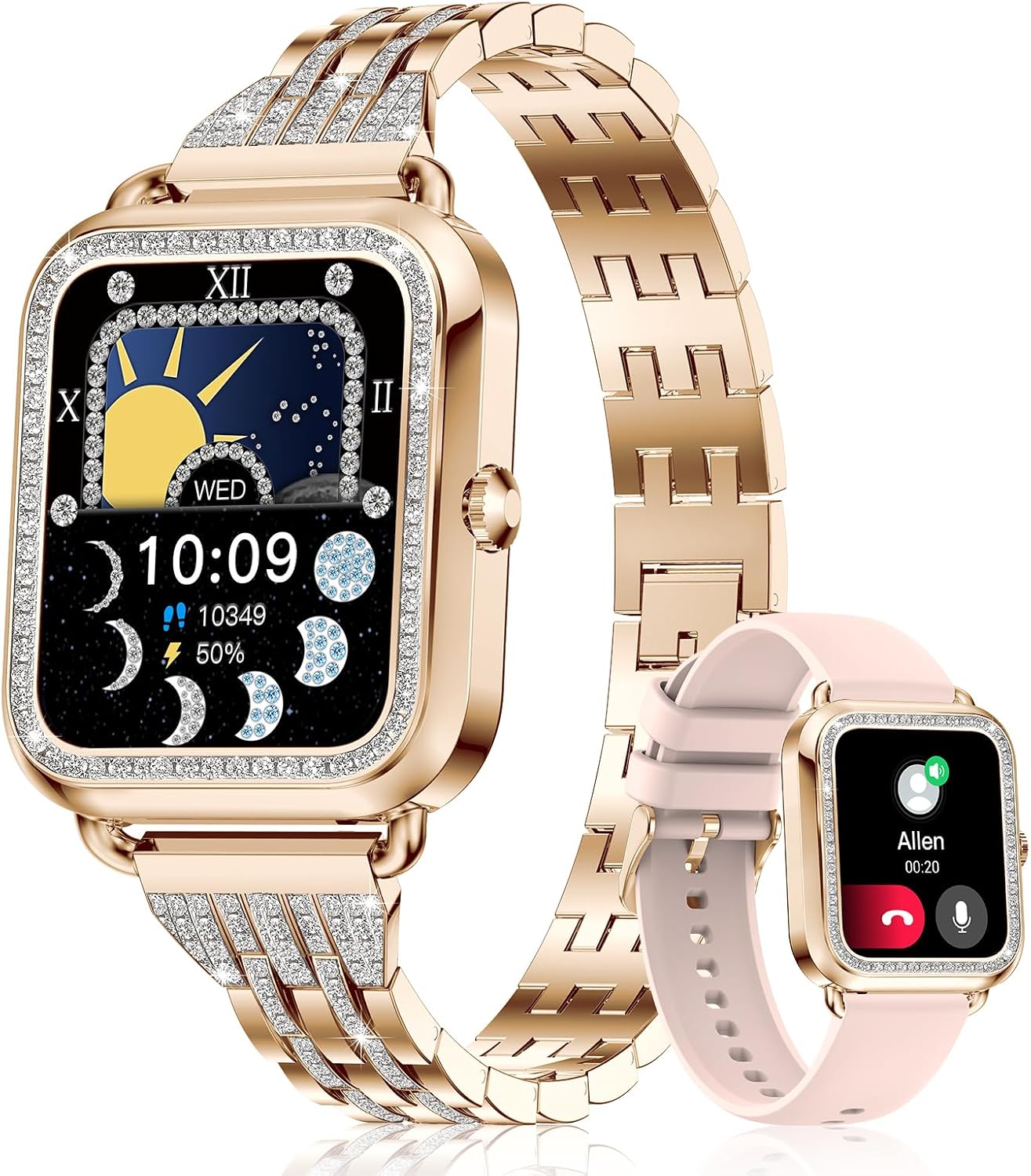 Amazon.com: HXQHSTBG Smart Watch for Women Diamonds (Answer/Make Call ...