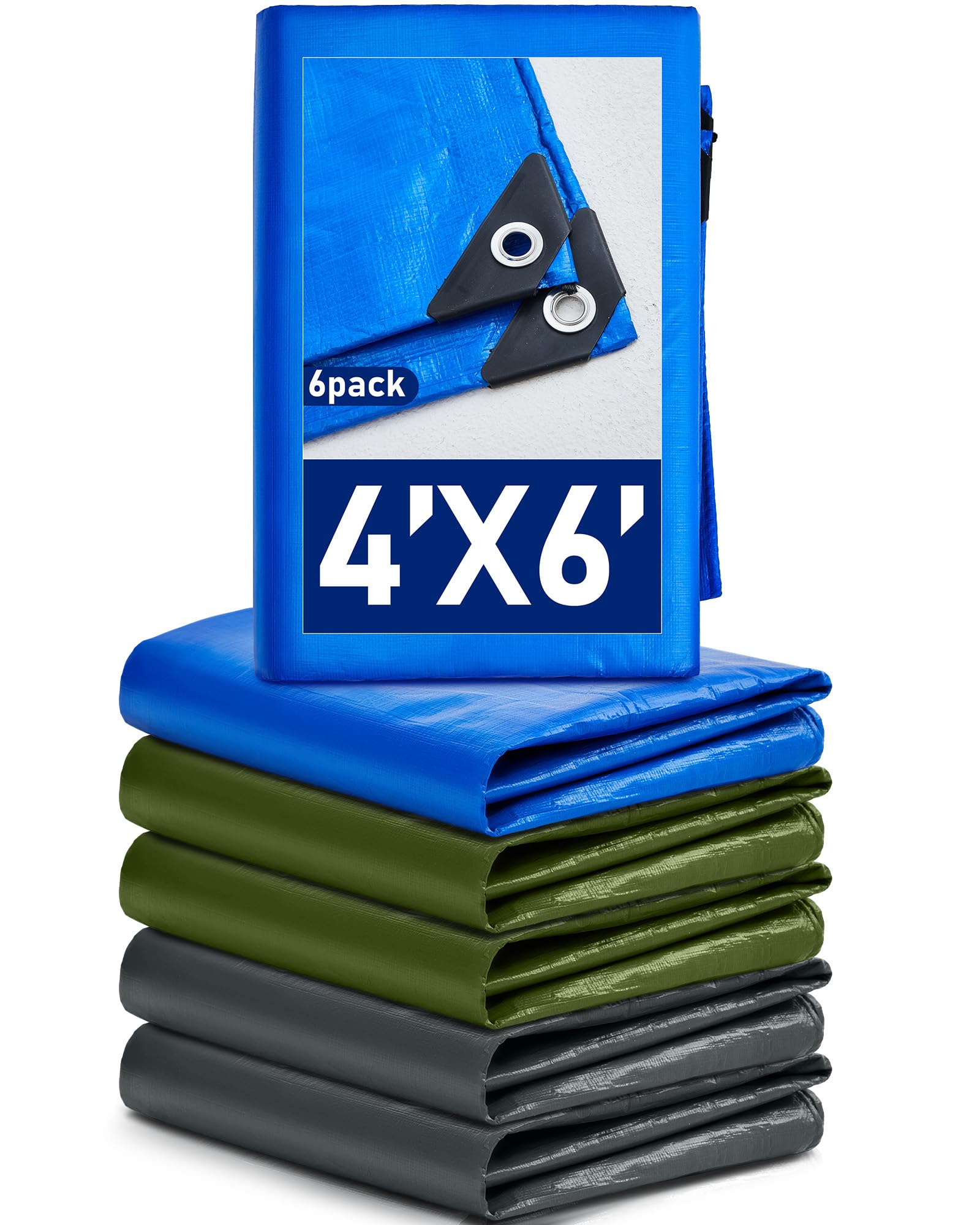 Amazon.com: SmoothNovelty 6 Pcs Large Waterproof Tarp Heavy Duty 6 Mil ...