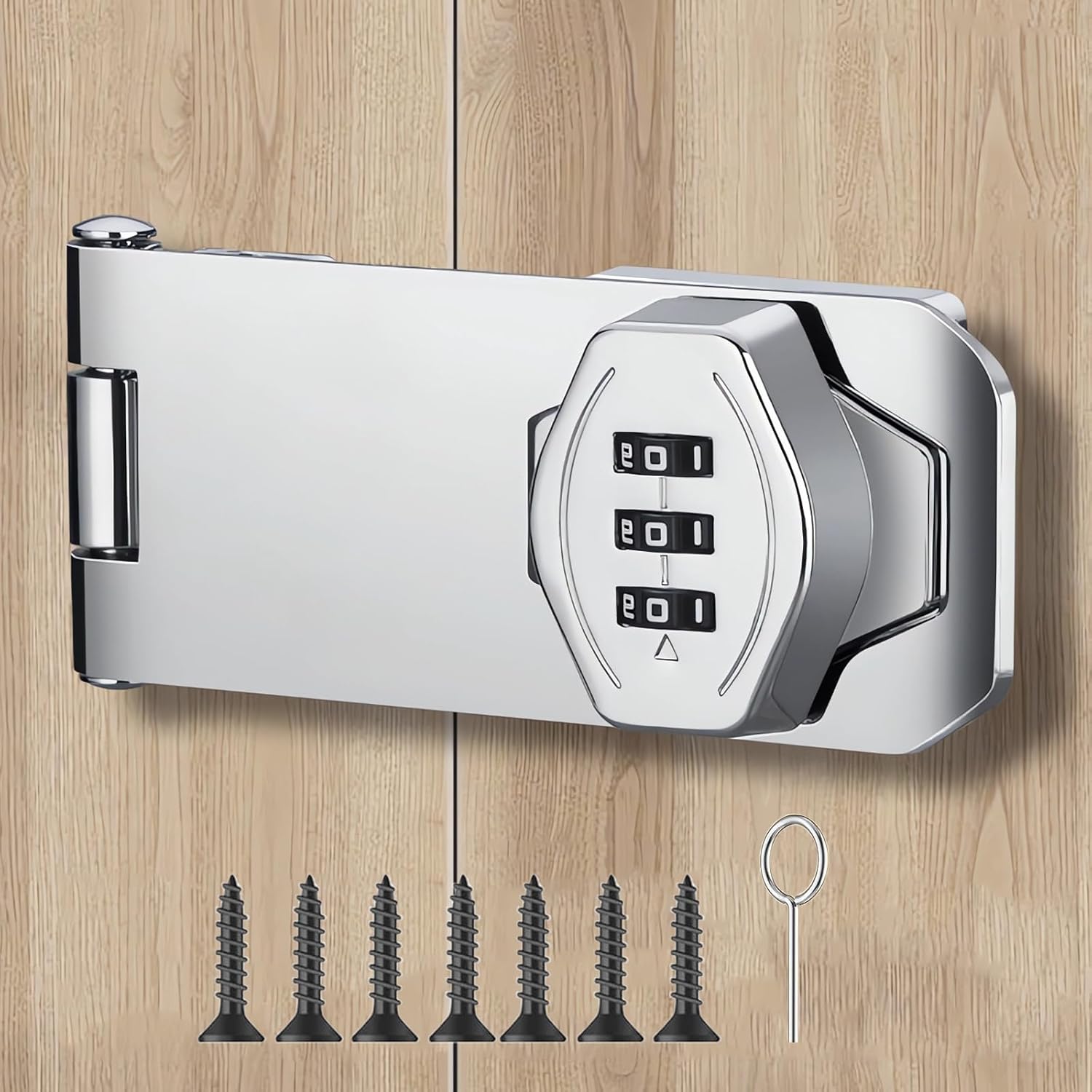 Mechanical Password Rotary Hasp Locks, 3 Digit Keyless Combination Lock ...