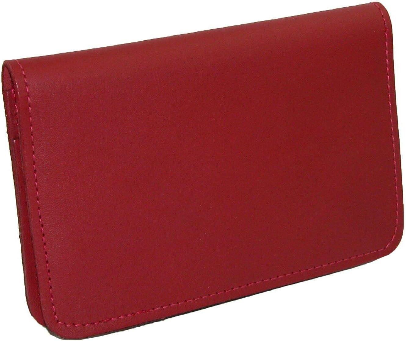 Amazon.com: Leather Top Stub Checkbook Cover Many Colors (Red ...
