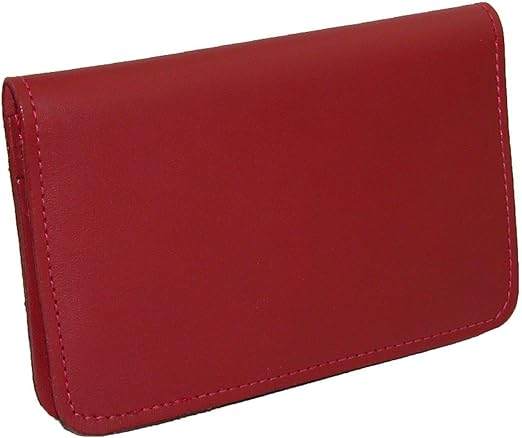 Amazon.com: Leather Top Stub Checkbook Cover Many Colors (Red ...