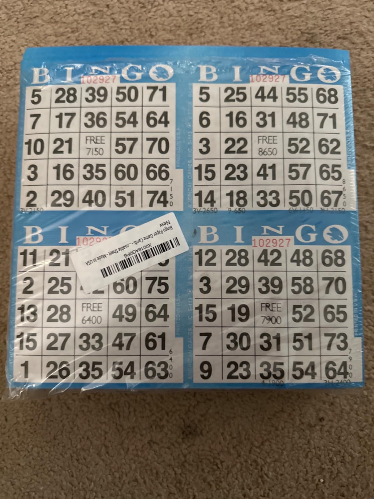 Amazon.com: Bingo Paper Game Cards - 4 cards - 10 sheets - 50 books - 8 ...