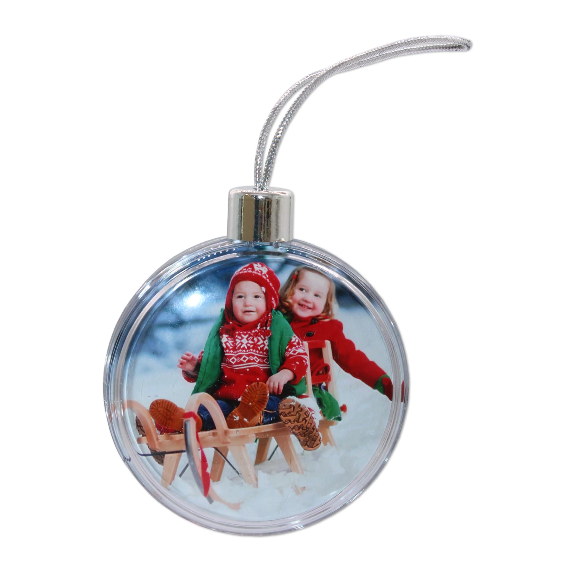 Christmas Bauble Round Decoration, Photo Picture Ornament Medium Clear ...