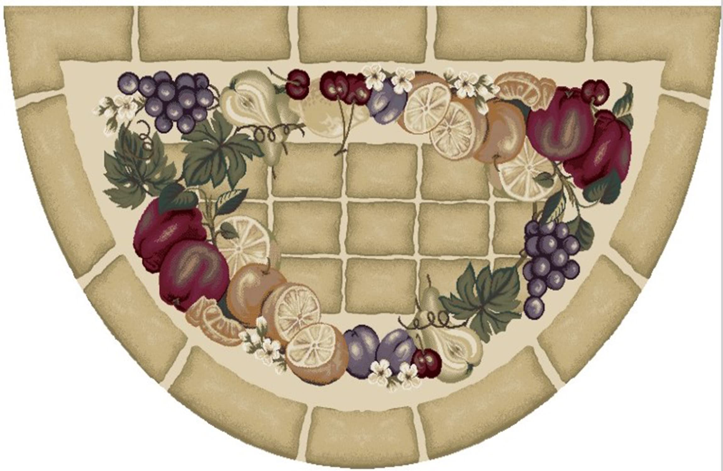 Amazon.com: Cozy Cabin Fruitful Harvest Beige Non Slip Rug 19"x31 ...