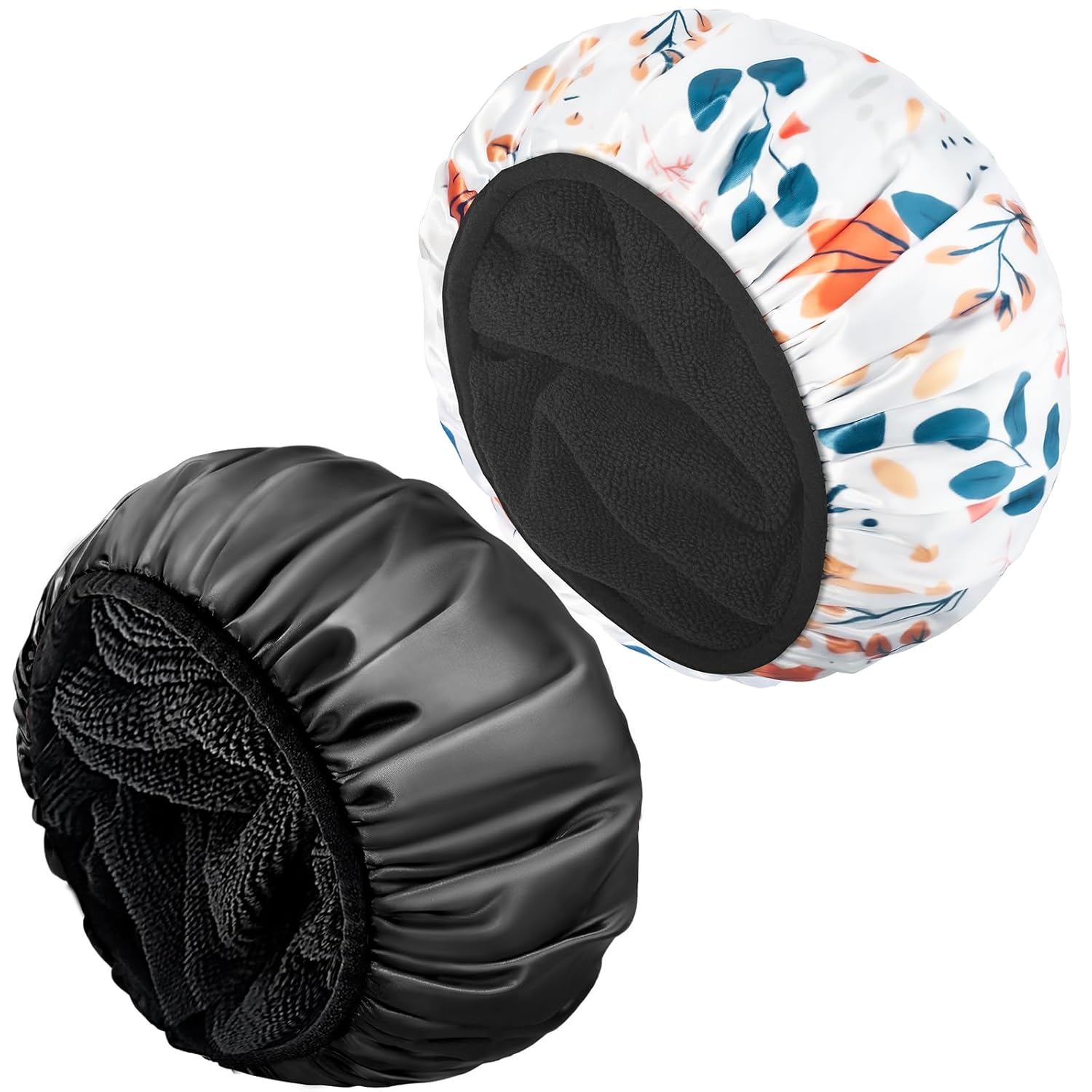 Amazon.com : Aquior Shower Caps, Terry Lined Shower Cap for Women ...