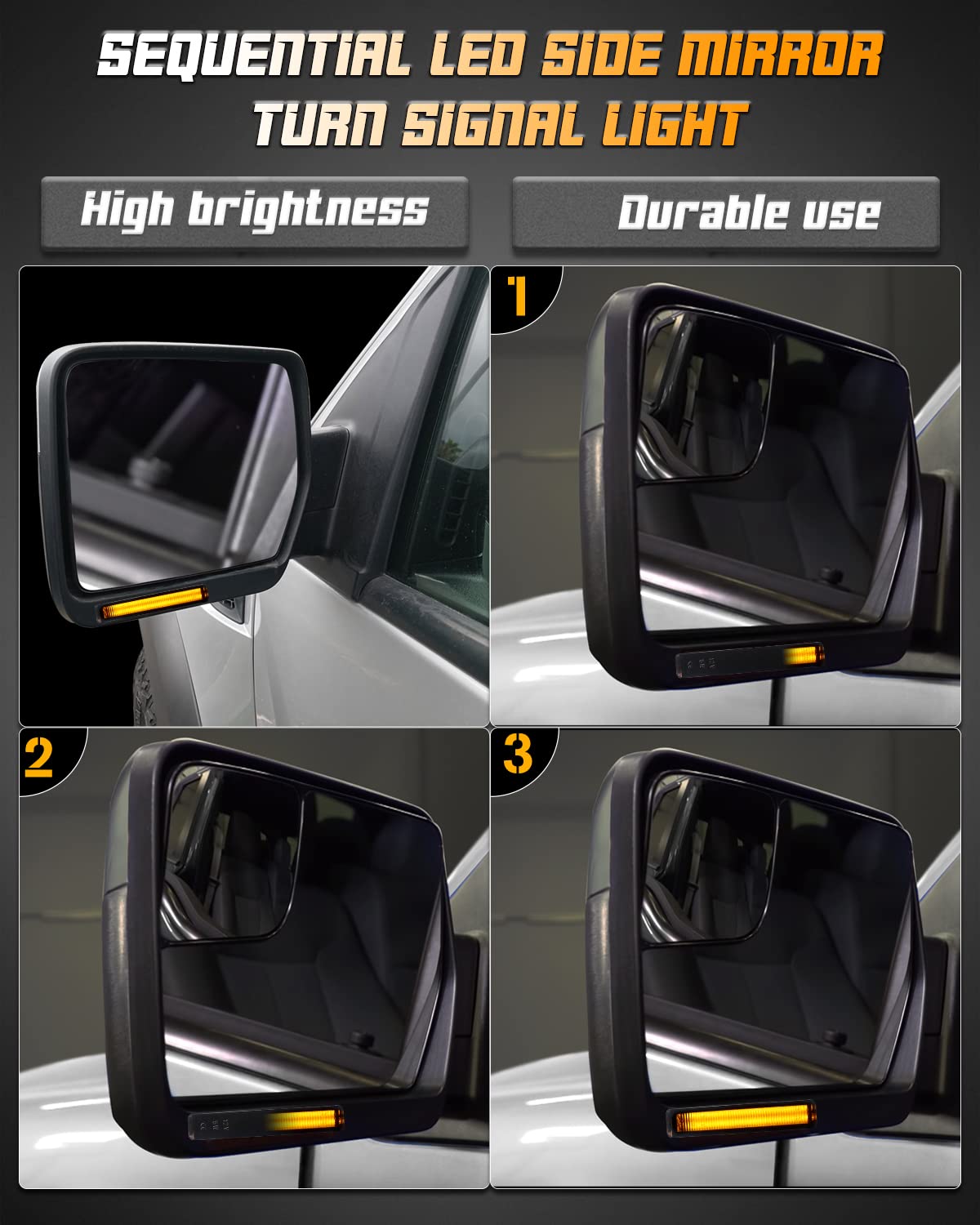 Snapklik.com : HERCOO Side Mirror Light Turn Signals Running Lights LED ...