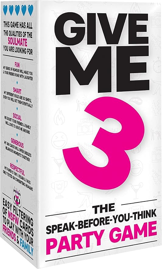 Amazon.com: GIVE ME 3 – The Speak-Before-You-Think Adults Party Game ...