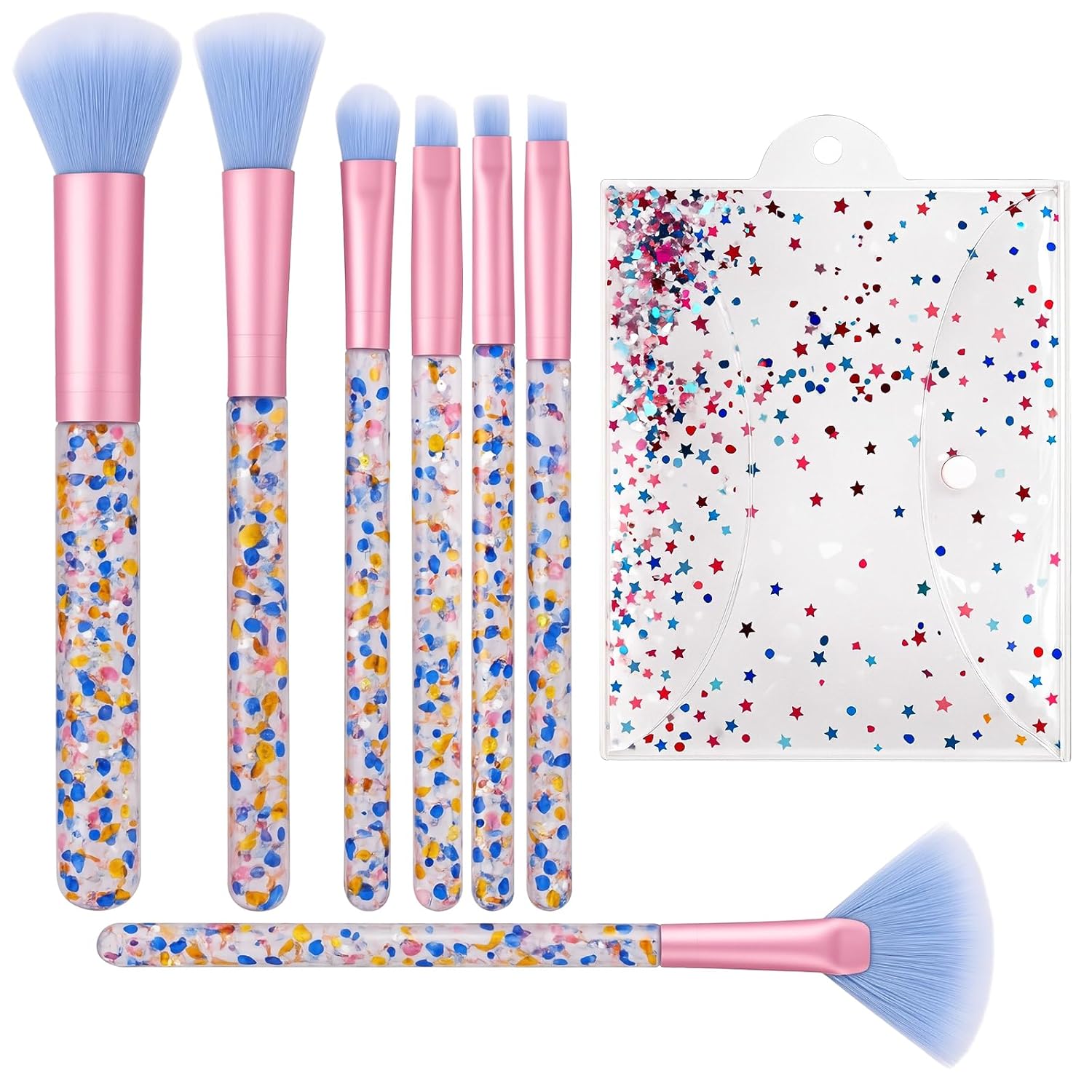 Amazon.com: 7 PCS Crystal Sparkles Makeup Brushes Set - Professional ...