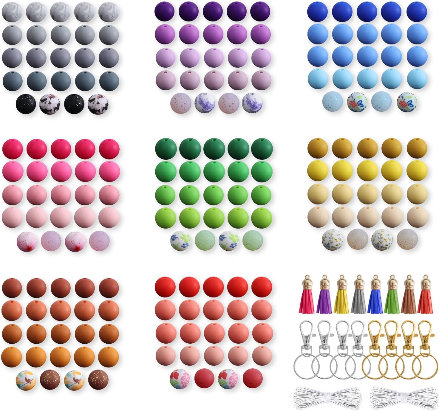Amazon.com: Jyongmer 200PCS Silicone Beads, 15mm Silicone Beads 20 ...