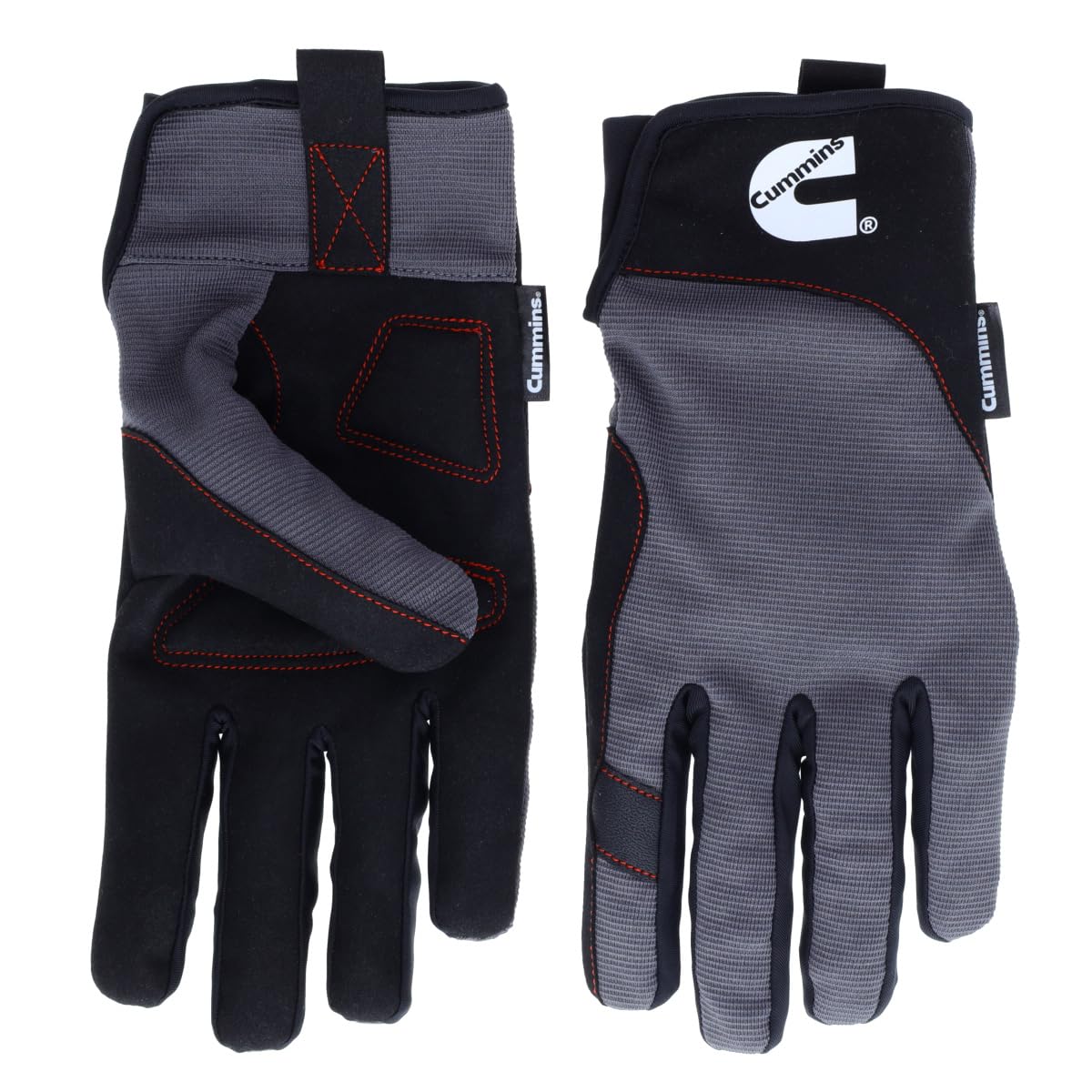 Amazon.com: Cummins Mechanic Glove - Gray and Black Synthetic Leather ...