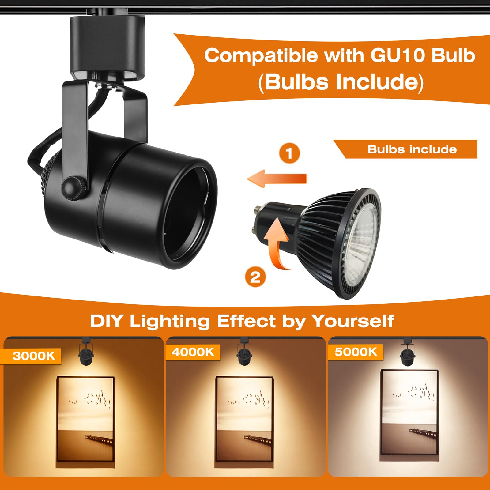 AOAXL Bulb Replaceable 7.5W H Type Track Lighting Heads Dimmable Bright ...
