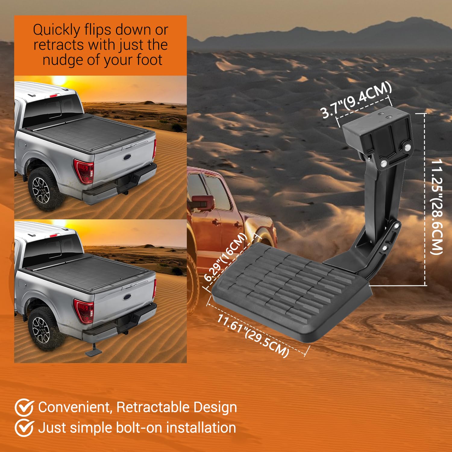 Rear Bumper Step Rear Bed Step For Ford F150 2015-2020 - Retractable ...