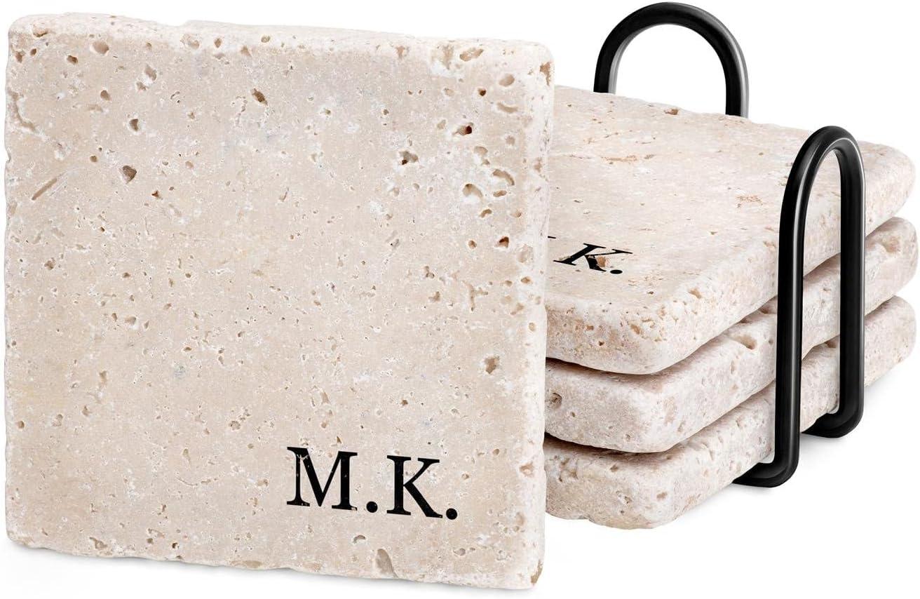 Amazon.com: Maverton Personalised Sandstone Table Coasters- Ceramic ...