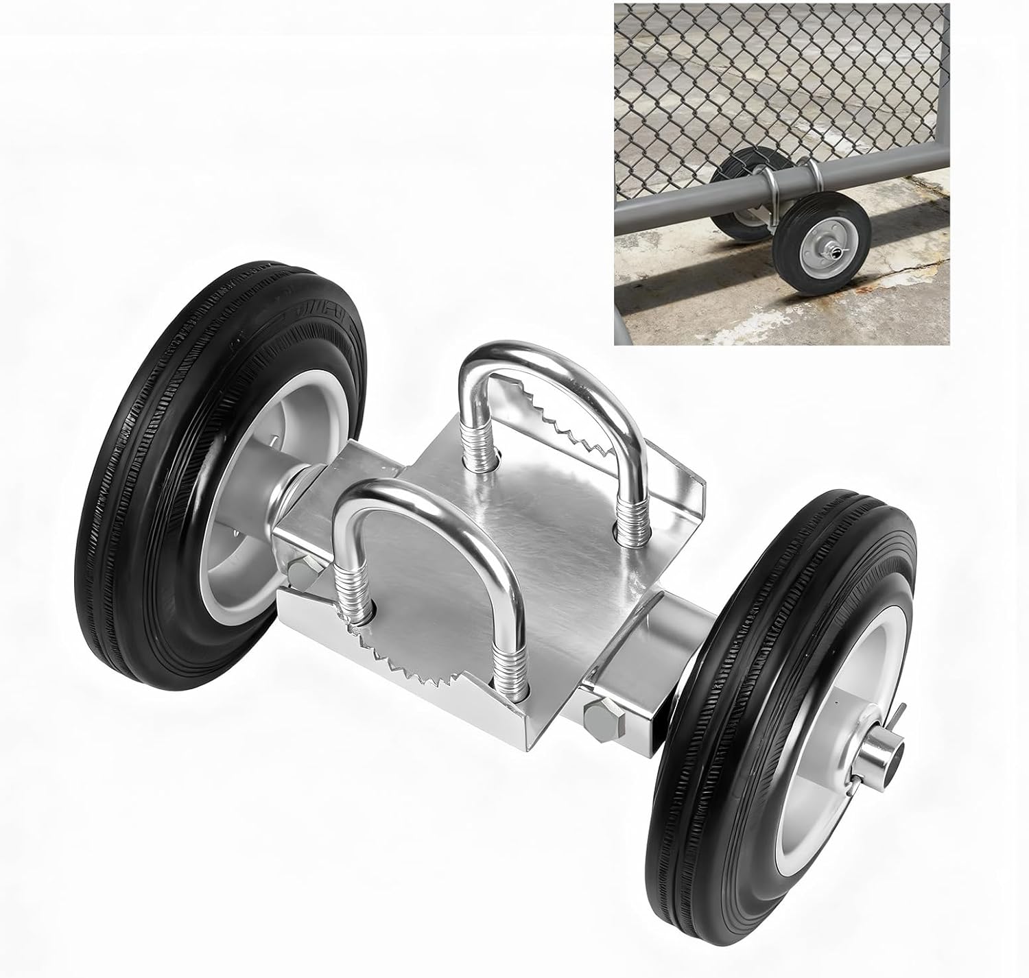 Amazon.com: 6 Inch Rolling Gate Wheels, Double U-Bolts Stem Mount ...