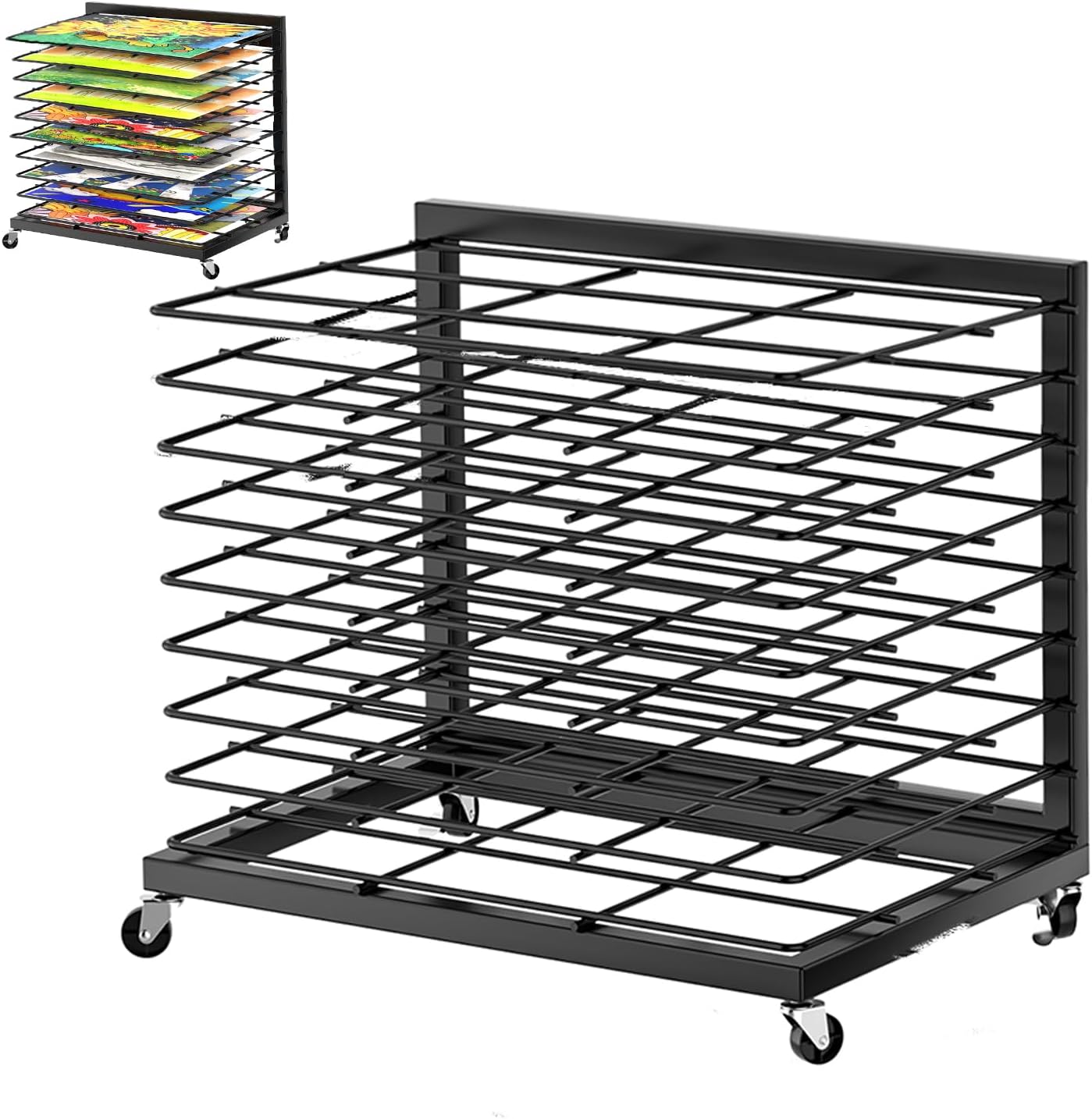 Amazon.com: QKOSMTL Art Drying Rack for Painting, 18 Removable Shelves ...