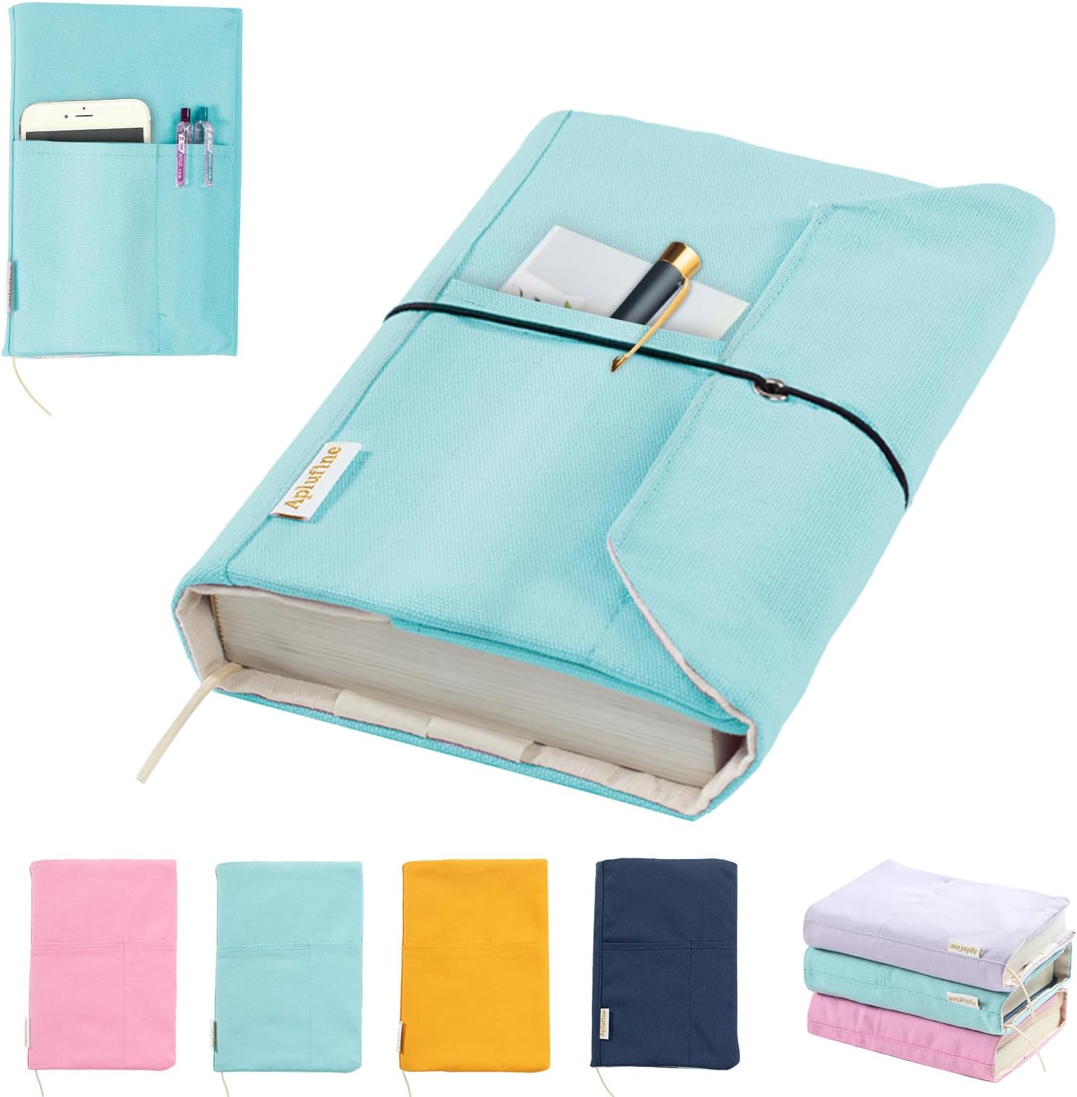 Amazon.com: Canvas Book Covers, Washable Book Protector, Book Cover for ...