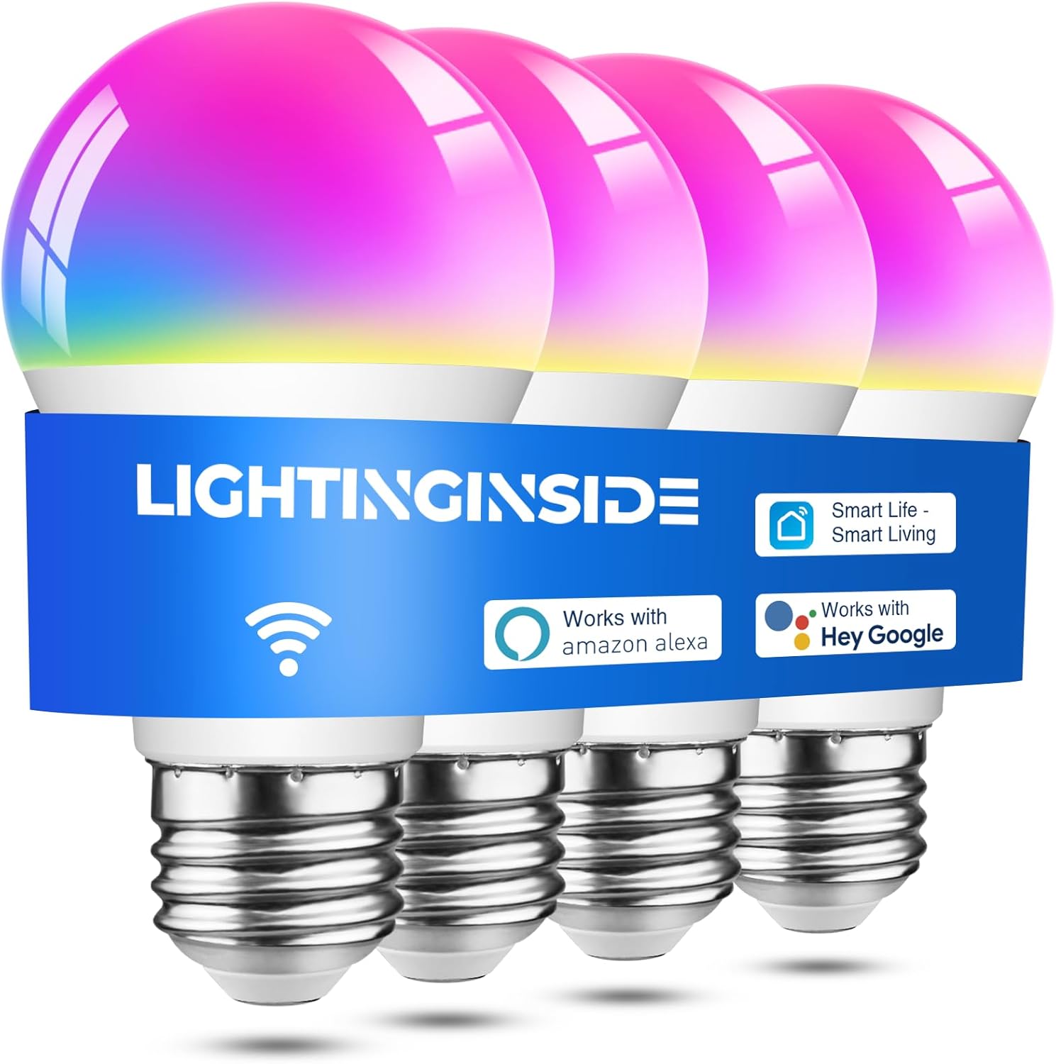 Smart Light Bulbs 60W Equivalent, 9W 800lm, A19 E26 WiFi Smart Bulb ...