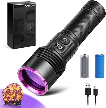 Linterna UV 365nm Profesional 50W Potente, Lámpara Ultravioleta de Luz ...