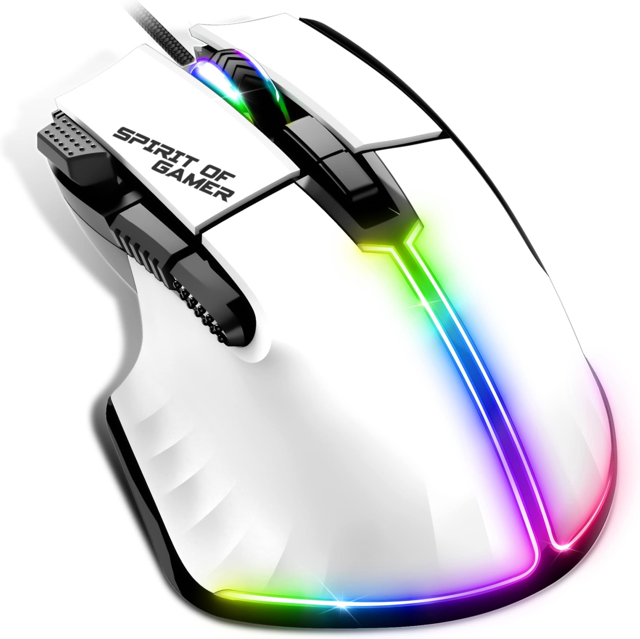 Dacoity RGB Gaming Maus, PC Gamer Maus mit 8 Programmierbare Tasten ...
