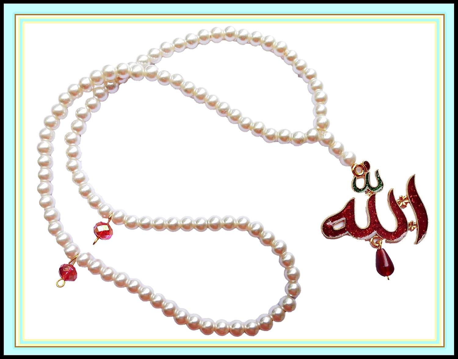 MASHKI White Pearl Tasbih Prayer Beads Ramadan Gift Hajj Gift Crystal ...
