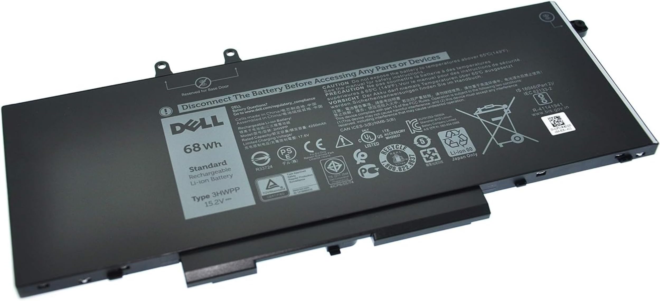 Dell Latitude 5501 5510 5511 5401 5410 & Precision 3551 3541 68Wh 4 ...