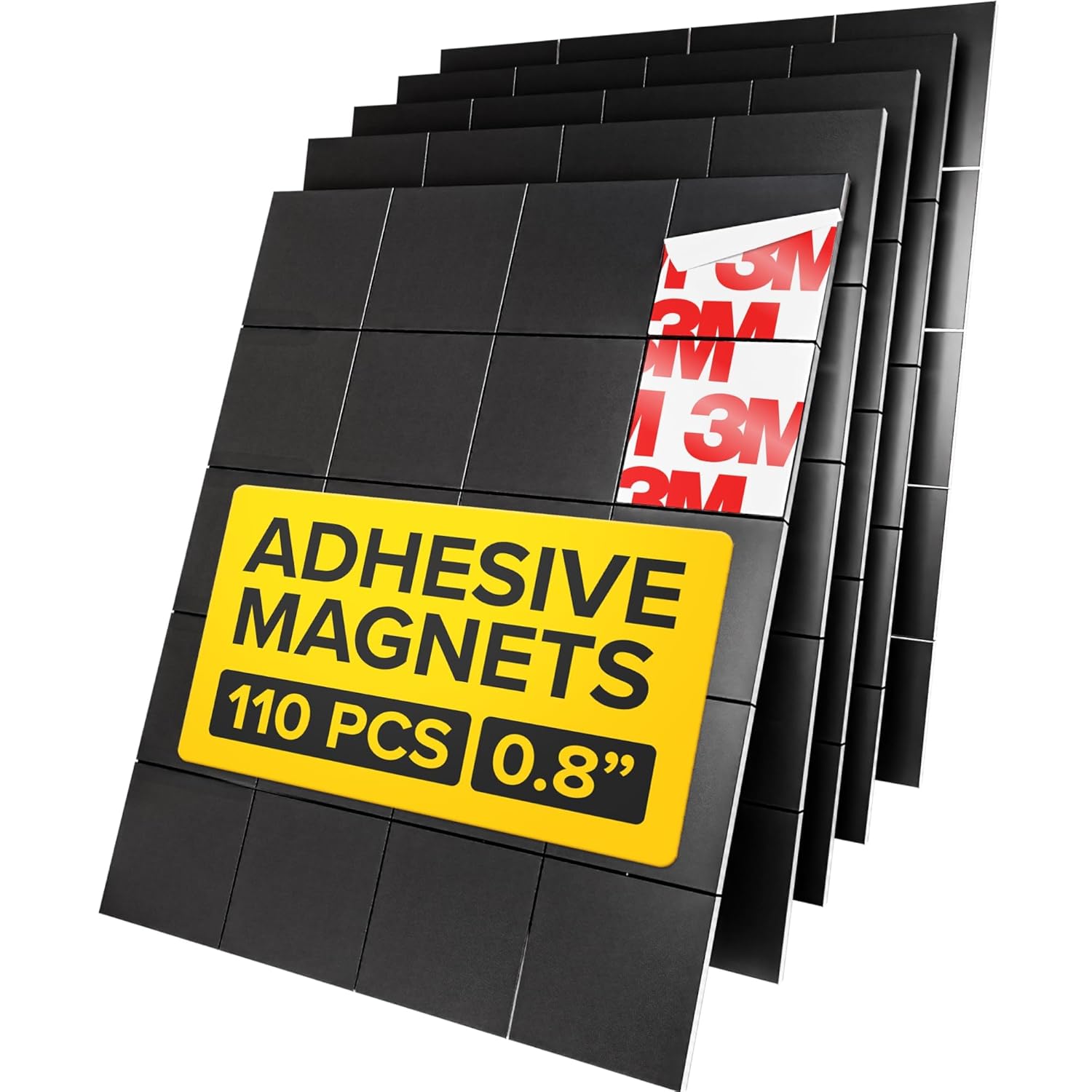 Magnetic Squares 110 Pcs - Self Adhesive Magnetic Squares (Each 4/5" x ...