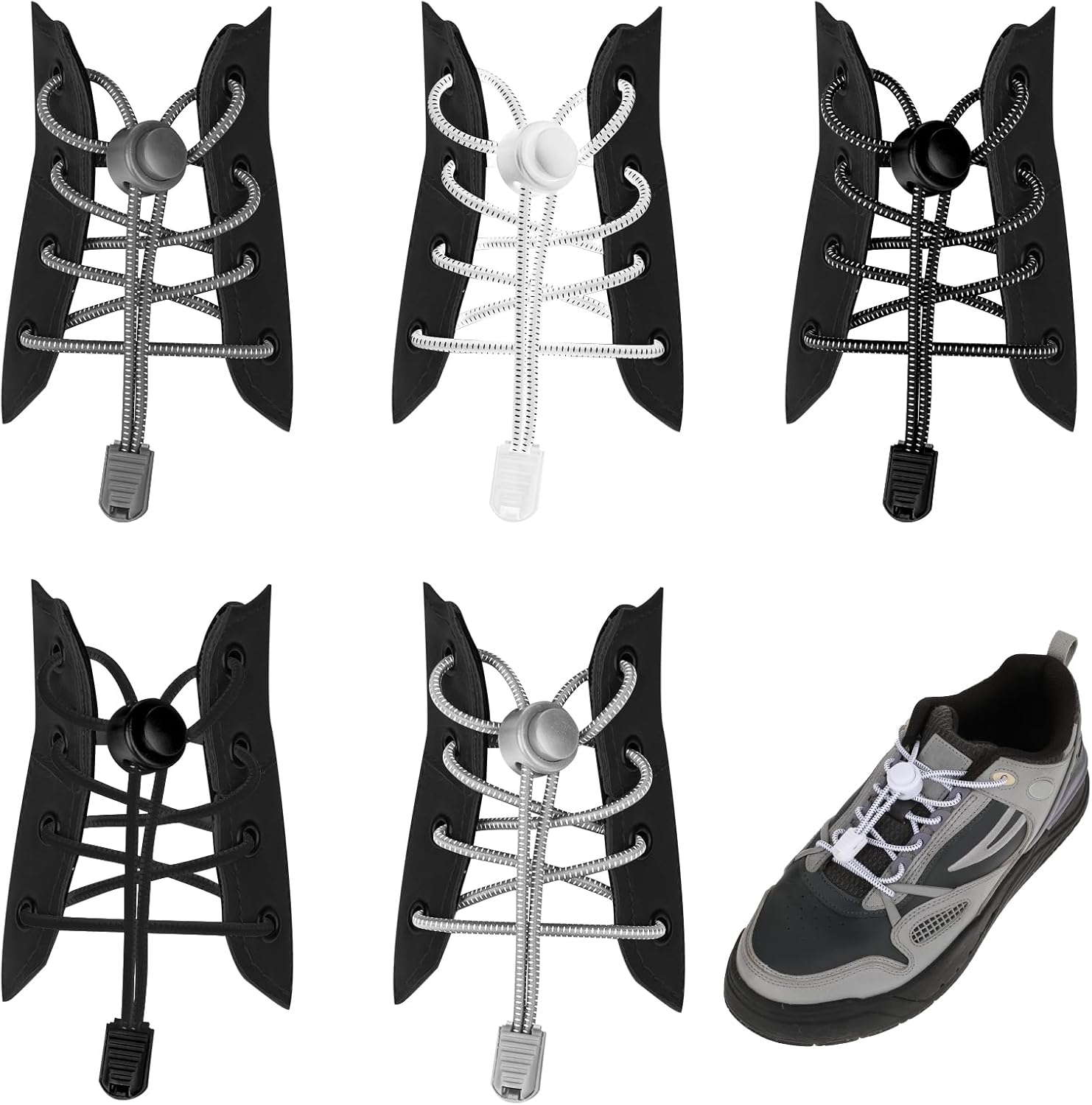 Amazon.com: simarro 5 Pairs Elastic No Tie Shoe Laces, No-tie Shoelaces ...