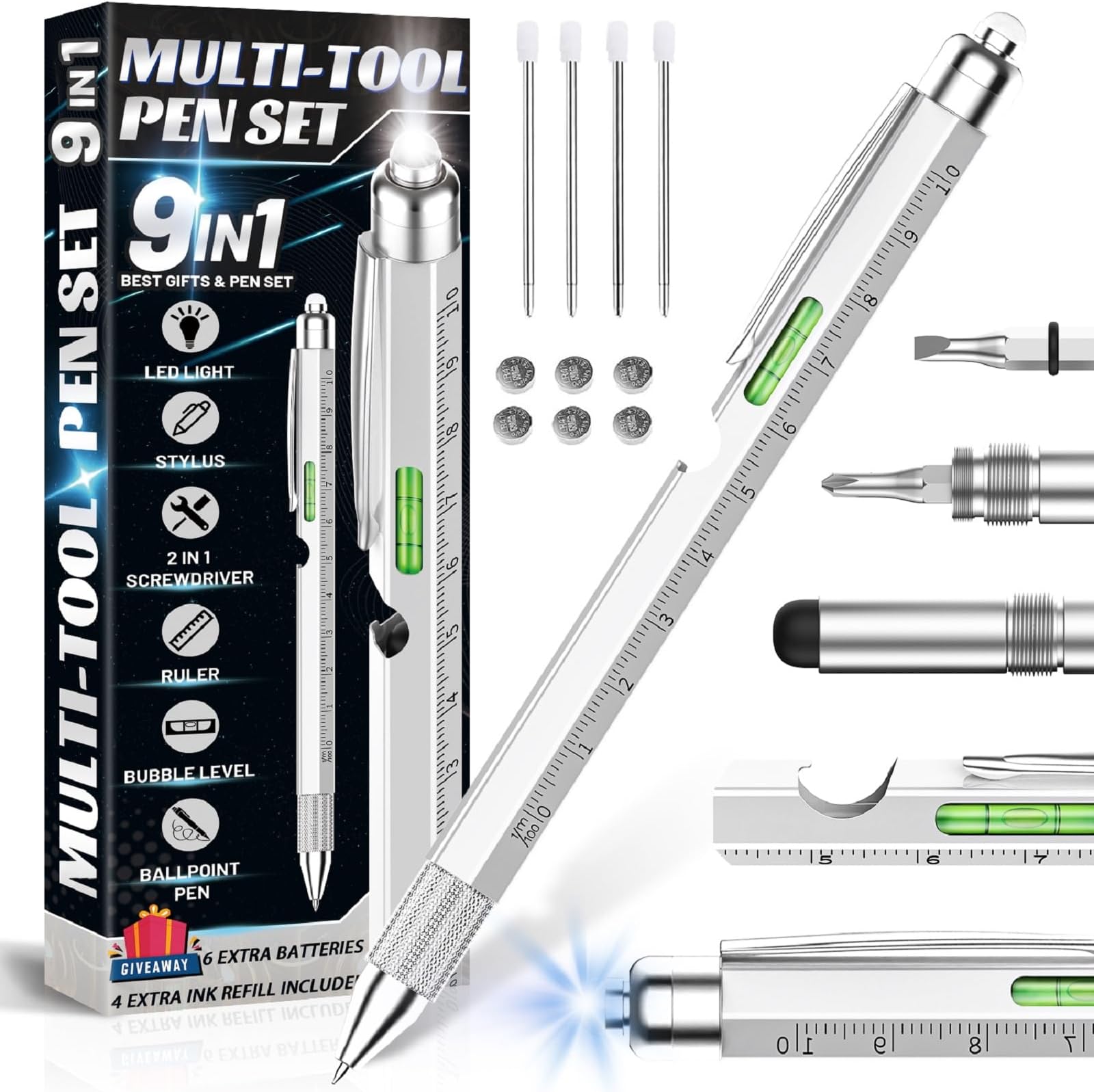 Amazon.com: NADRQQE Novelty 9 in 1 Pens Gift for Men and Women, EDC ...