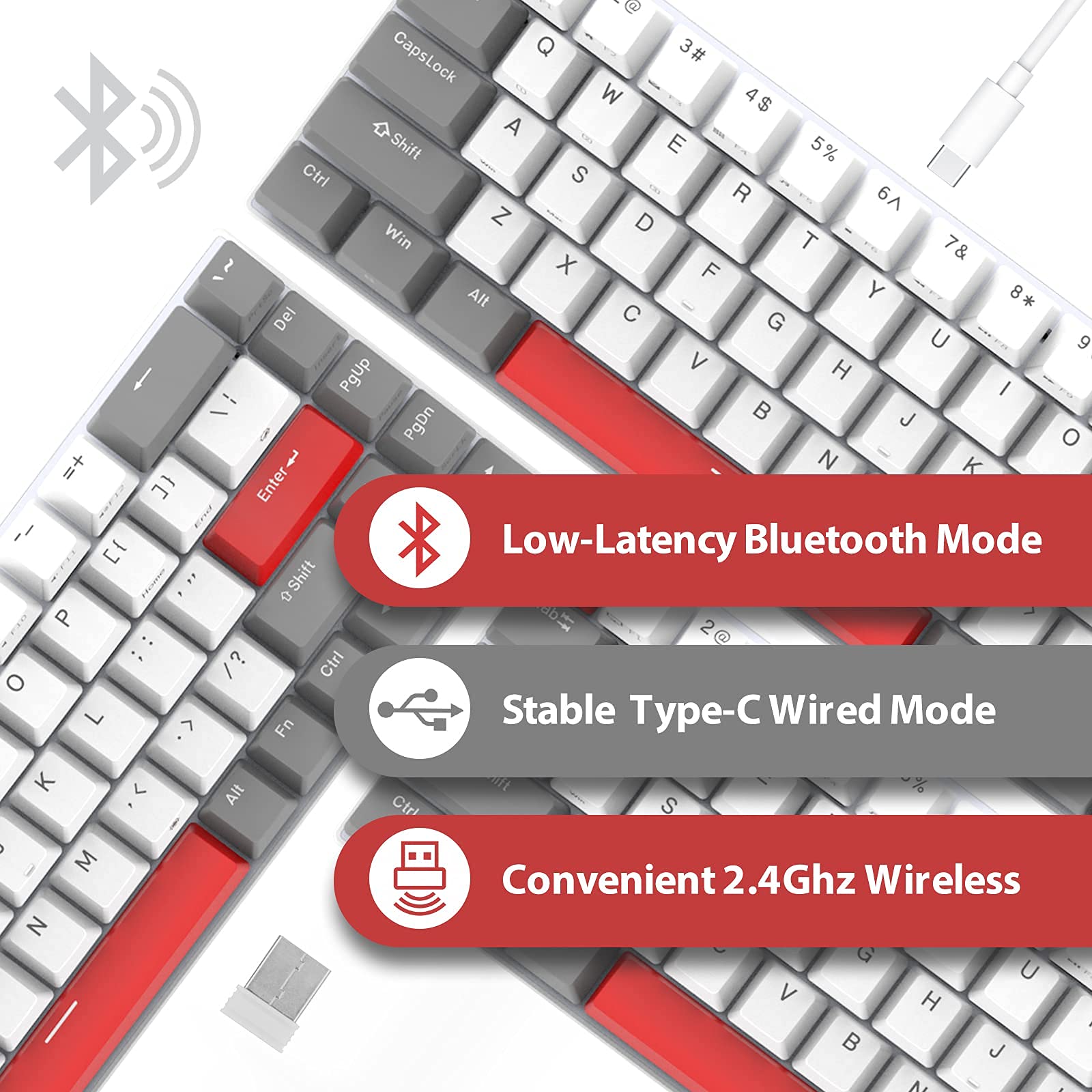 RK ROYAL KLUDGE RK G68 65% Wireless Mechanical Keyboard, Bluetooth5.1/2 ...