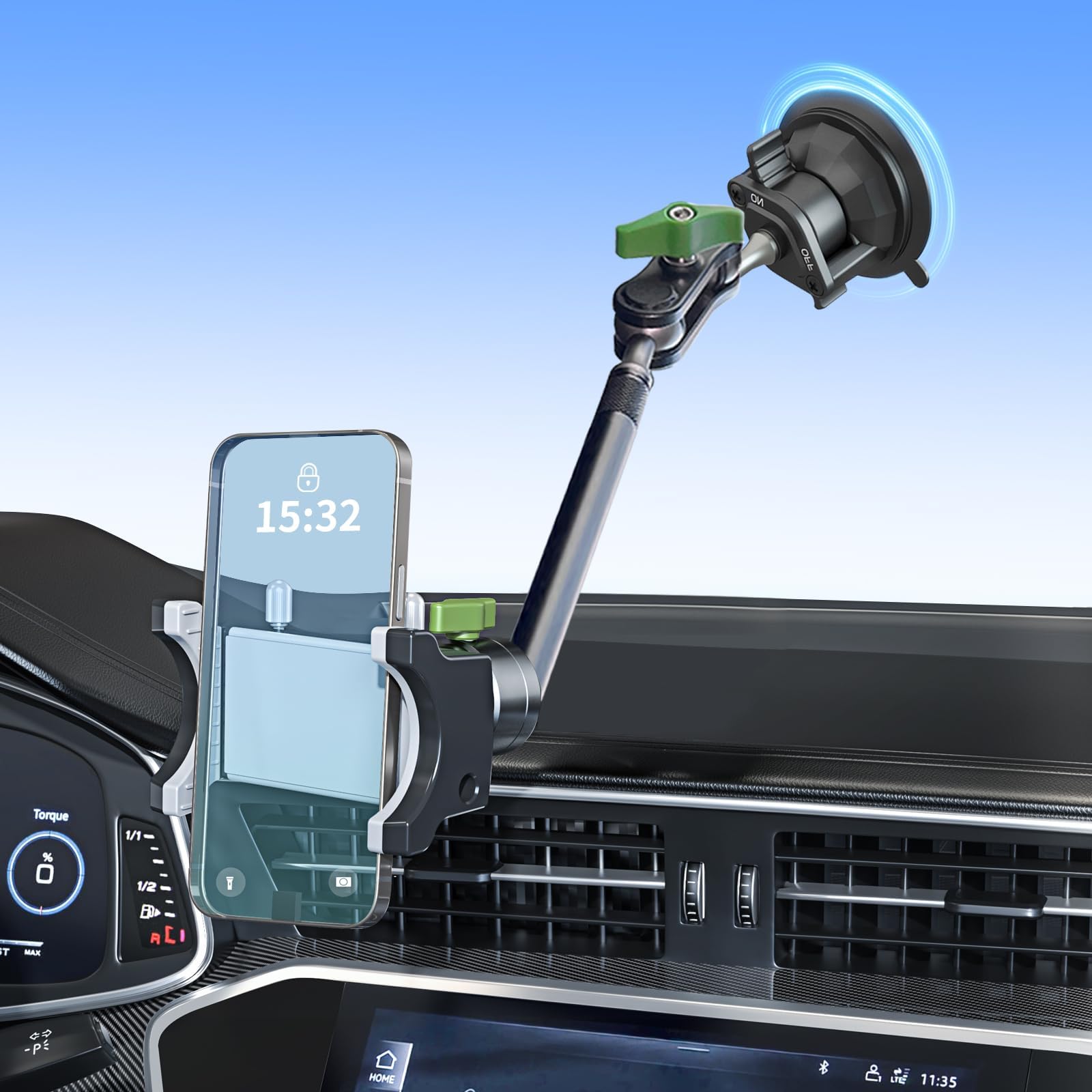 Amazon.com: iPhone Car Mount [Telescopic Arm Extension], DigiMo 2-in-1 ...