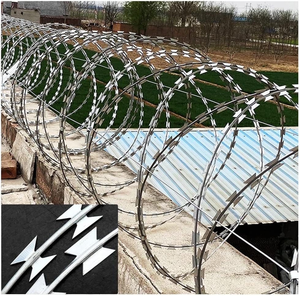 Amazon.com : Clipped Concertina Razor Wire Galvanized Steel Double ...