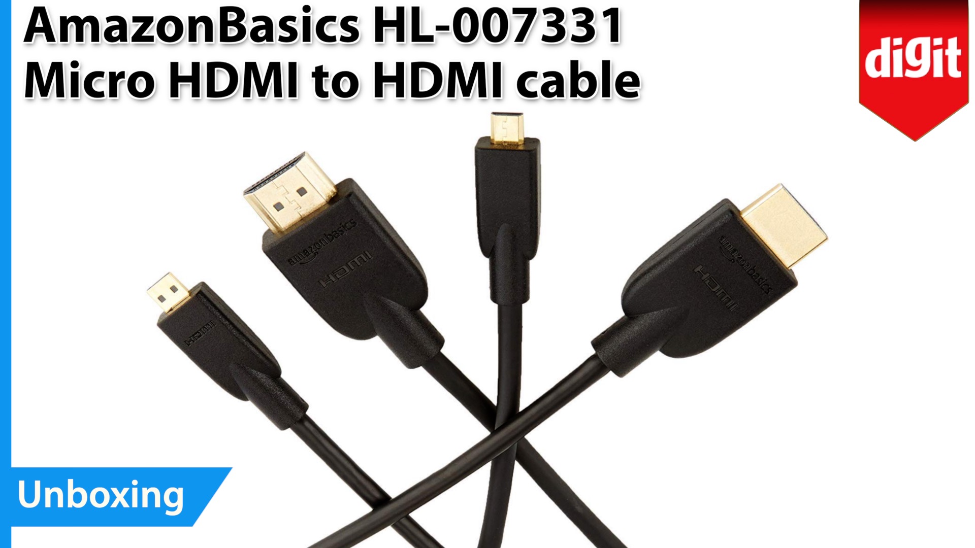 AmazonBasics HL-007331 Micro HDMI to HDMI cable Unboxing