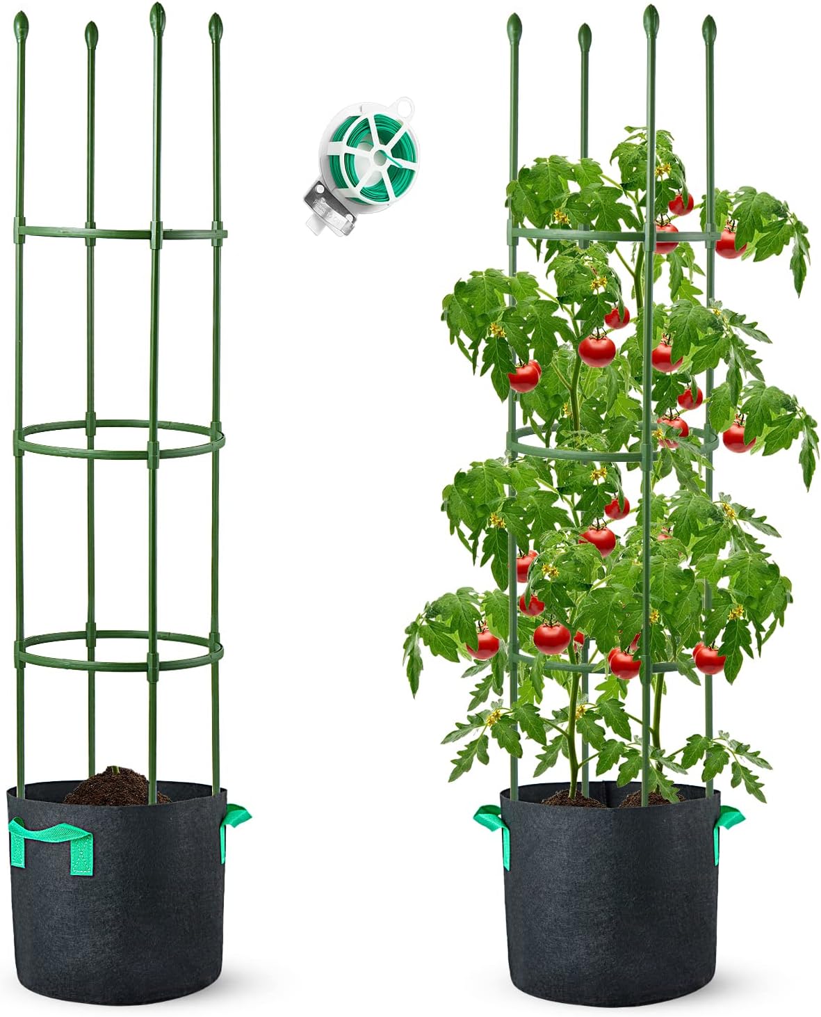 Amazon.com : ANPHSIN 3 Sets Tomato Cages with Garden Nettings - 48 ...