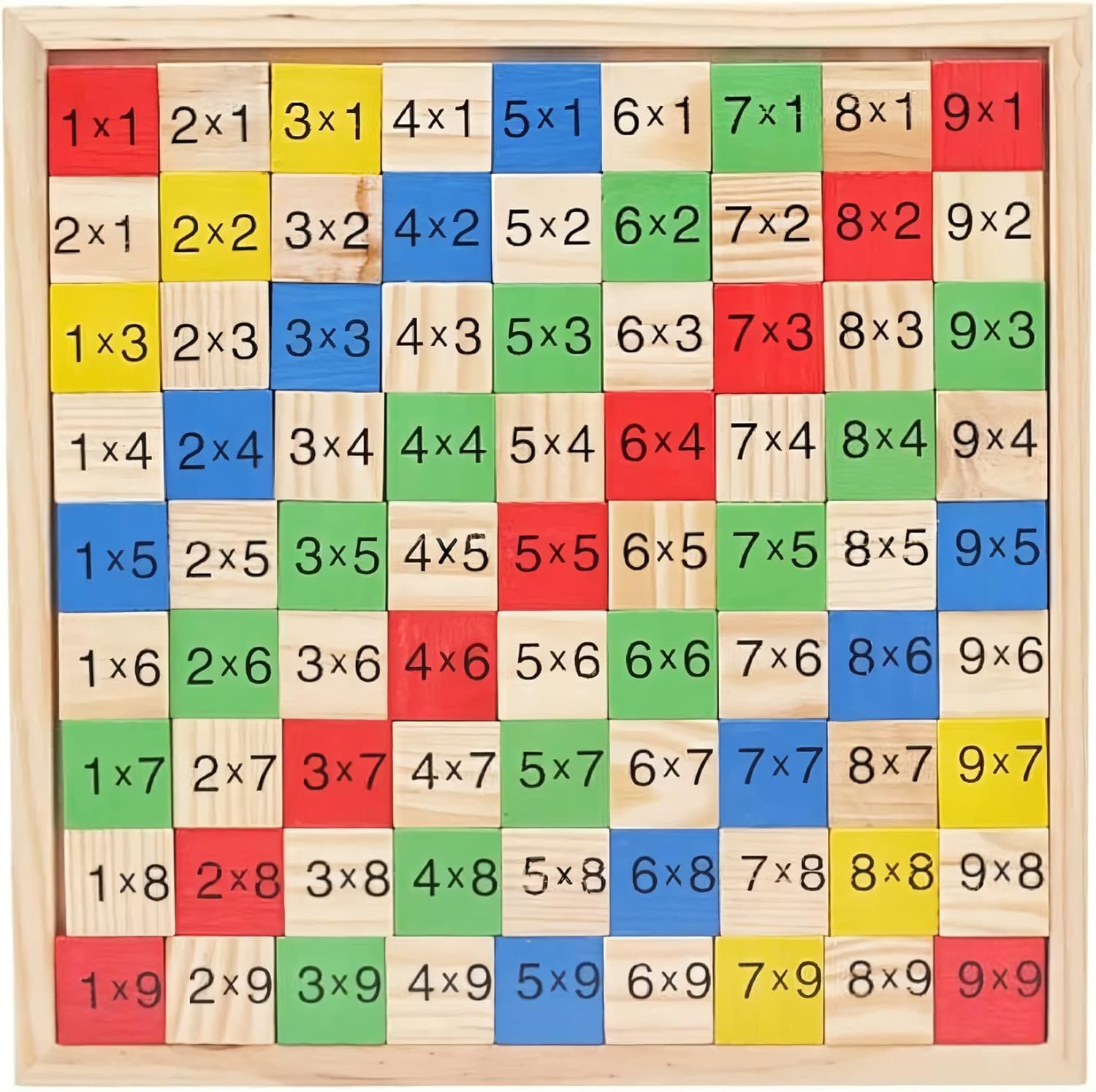 Amazon.com: Wooden Montessori Multiplication Board Game - Colorful and ...