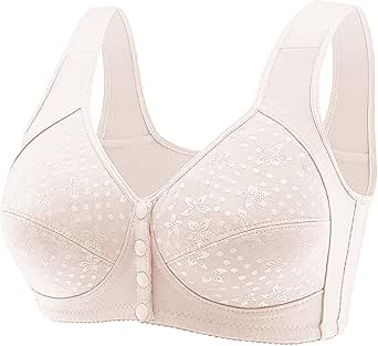 Moona Bra - No Underwire Front Closure Comfort Senior Wireless Snap ...