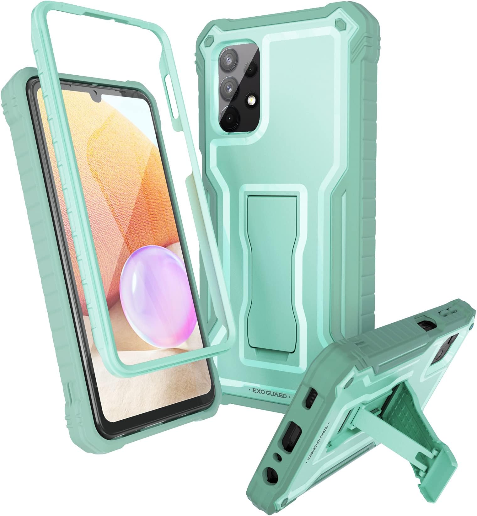 Amazon.com: ExoGuard for Samsung Galaxy A32 5G Case, Rubber Shockproof Full-Body Cover Case ...